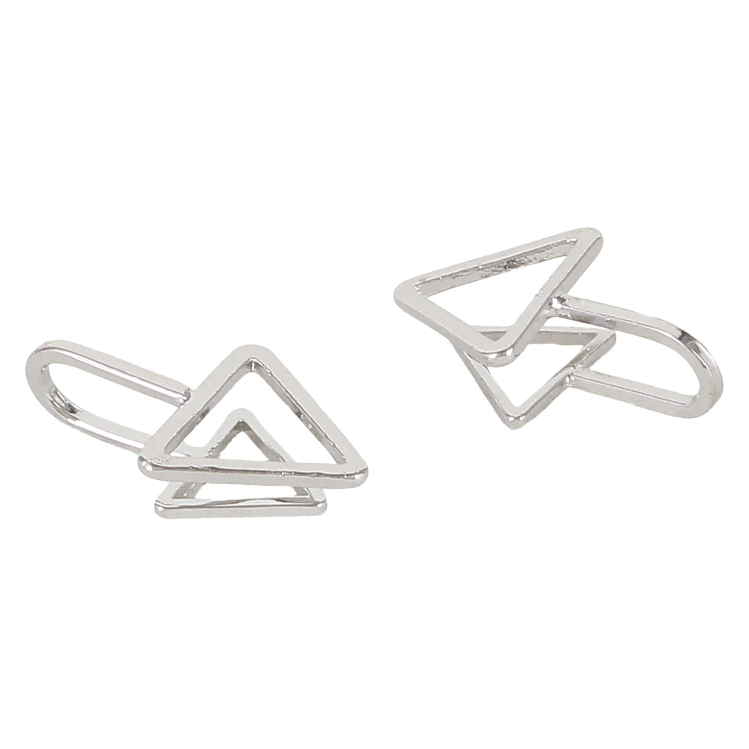 Buy Silver Triangle Ear Lobe Earring Online in India
