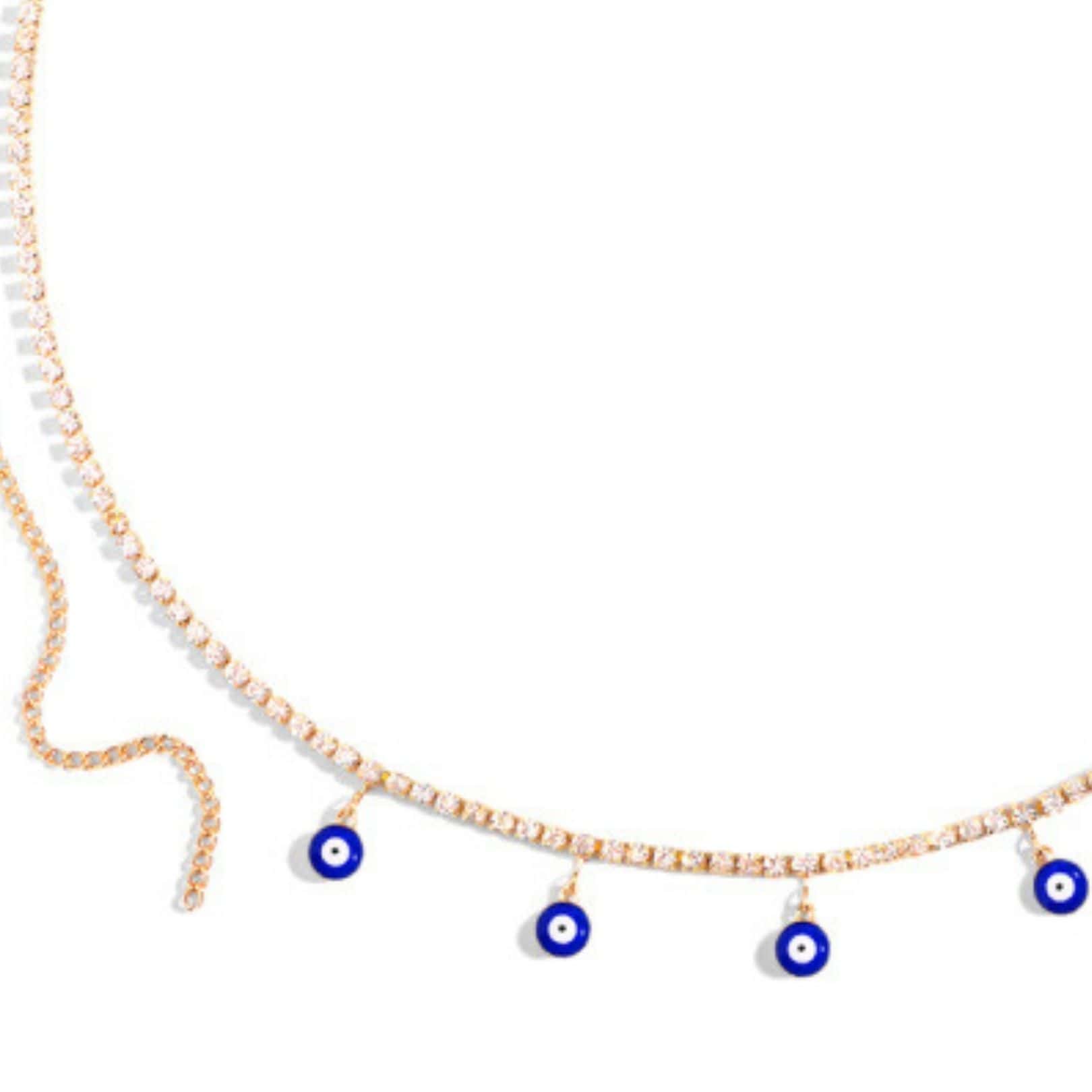 Rhinestone Evil Eye Waist Chain