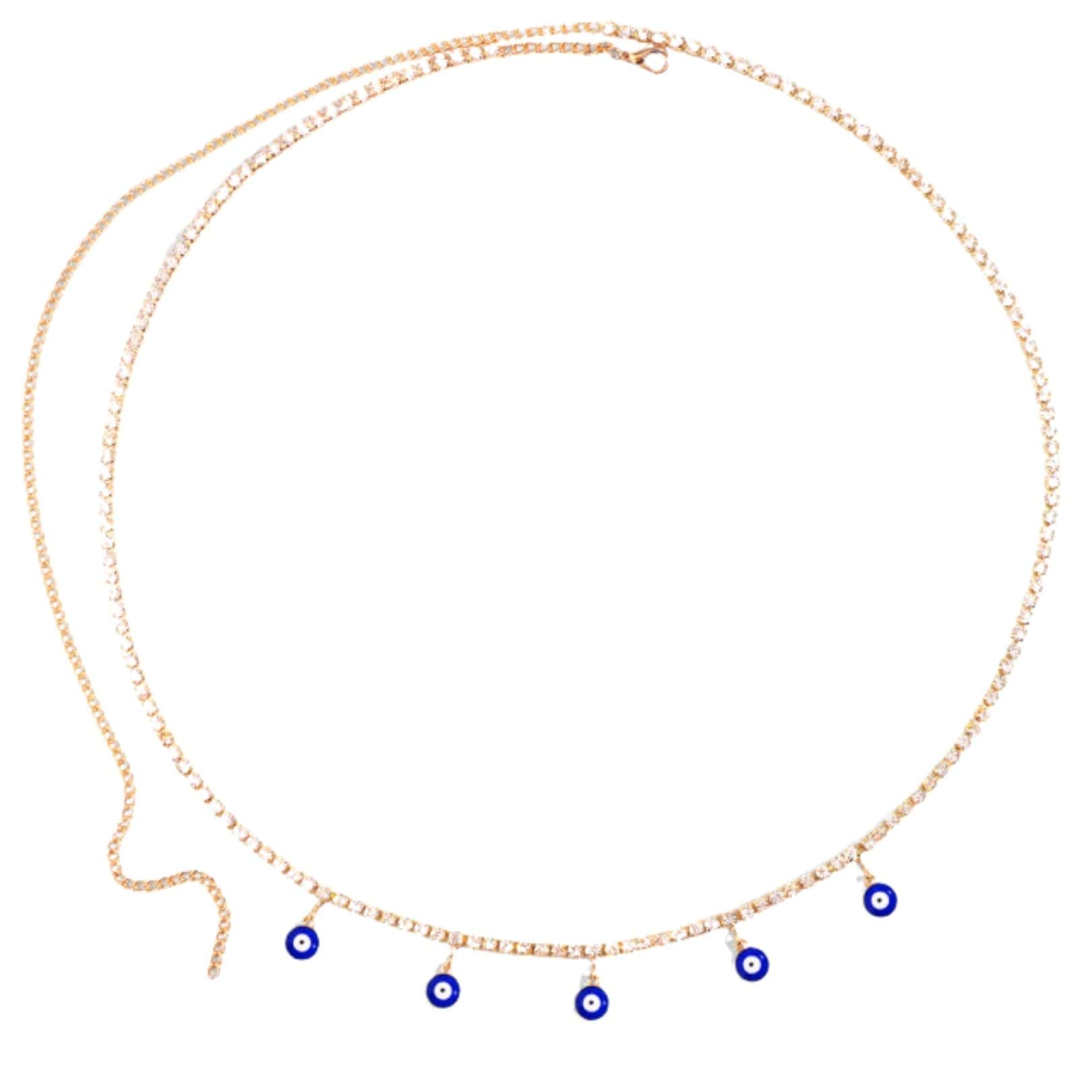 Rhinestone Evil Eye Waist Chain